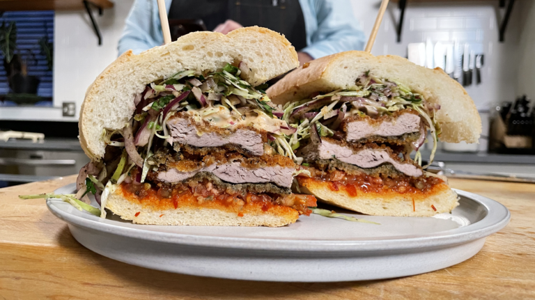 Fried Pork Cutlet Po’ Boy - Andrew Zimmern