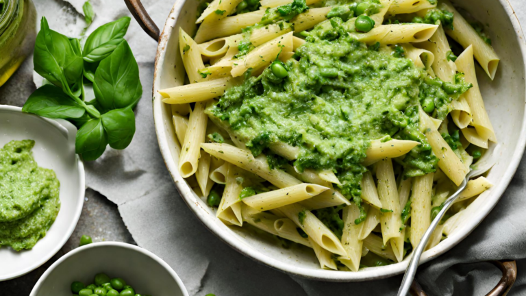 Sweet Pea Penne Carbonara - Andrew Zimmern