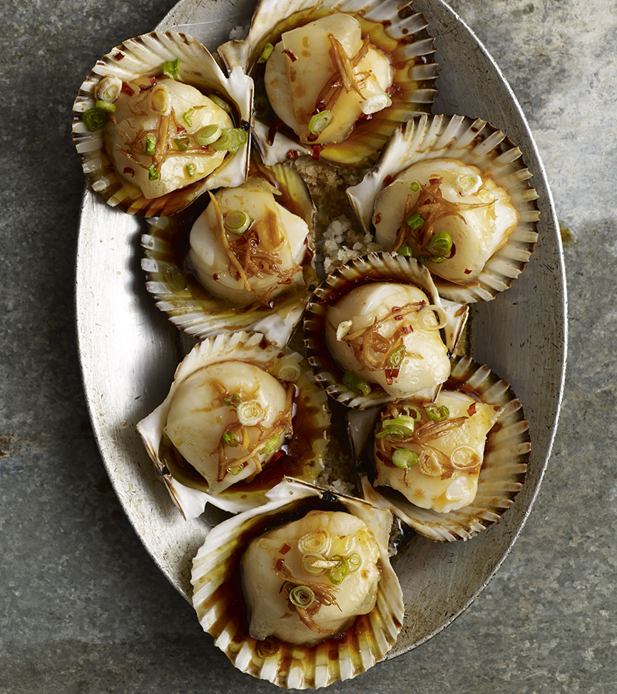 Scallop in its Shell with Jamón Ibérico Fat & Soy-Sherry-Ginger ...