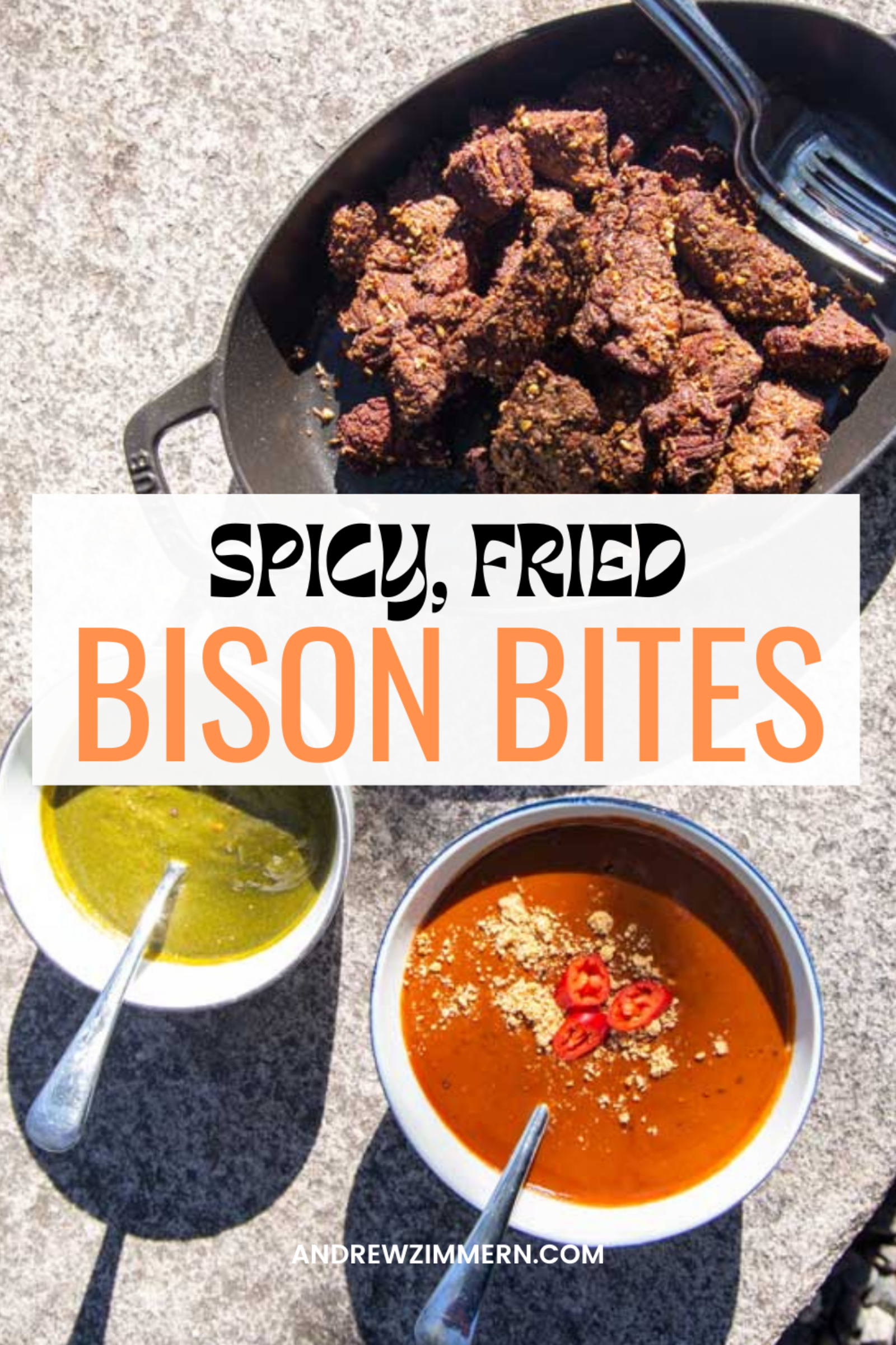 Spicy Fried Bison Bites Recipe with Tamarind and Hunan Peanut Sauce ...