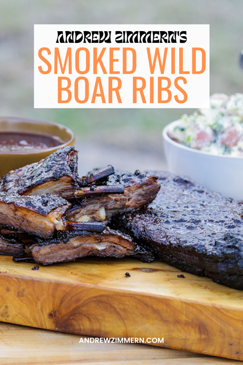 Smoked Wild Boar Ribs with Classic Potato Salad - Andrew Zimmern