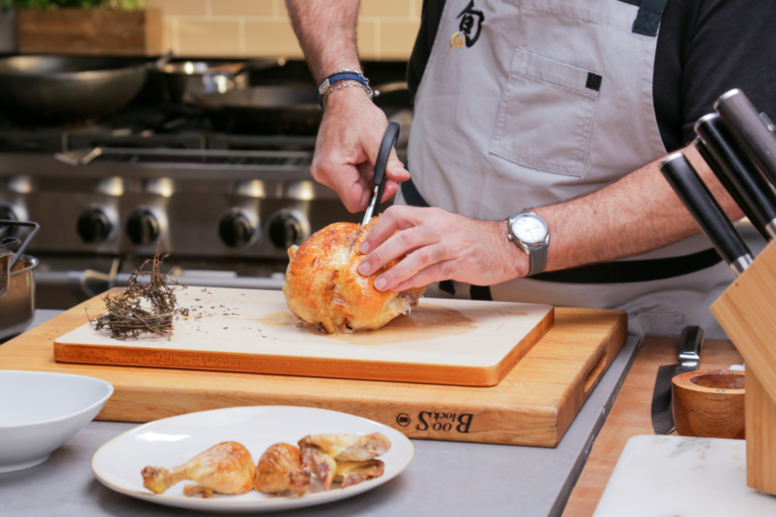 How to Carve a Roasted Chicken with Kitchen Shears - Andrew Zimmern
