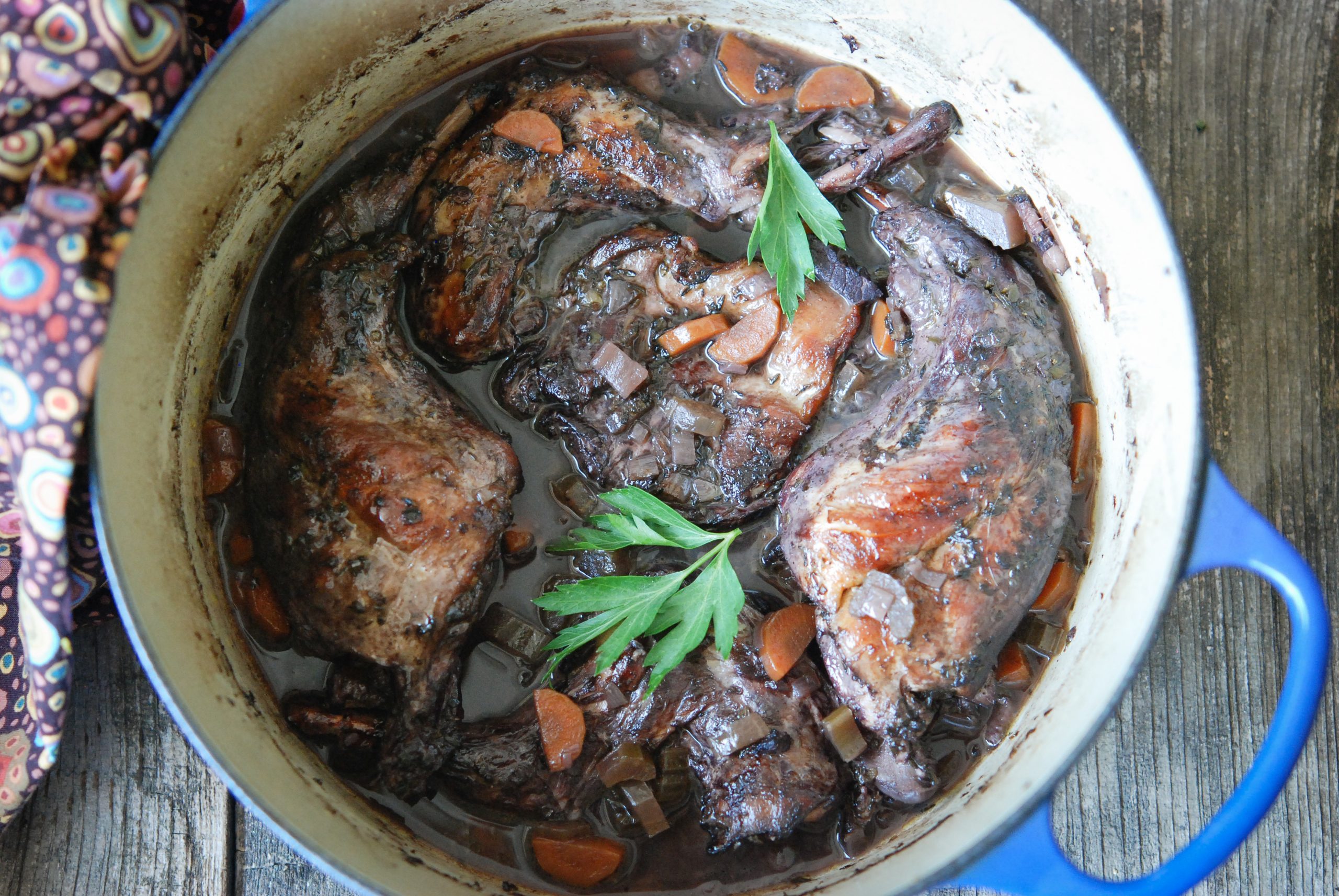 Wine-Braised Rabbit with Chimichurri - Andrew Zimmern